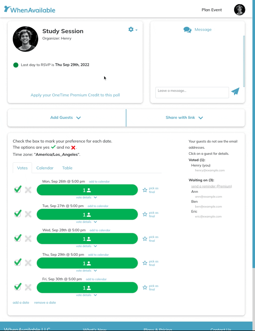 WhenAvailable - help center